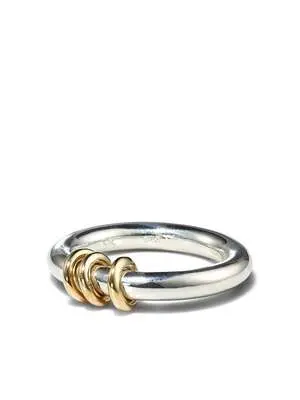 SPINELLI KILCOLLIN 18kt Yellow Gold And Sterling Kane Linked Ring - Silver