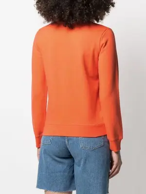 A.p.c. Logo Embroidered Crewneck Sweatshirt - Orange