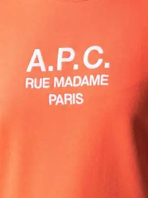 A.p.c. Logo Embroidered Crewneck Sweatshirt - Orange
