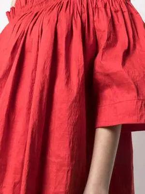 UMA WANG Off-shoulder Linen-blend Blouse