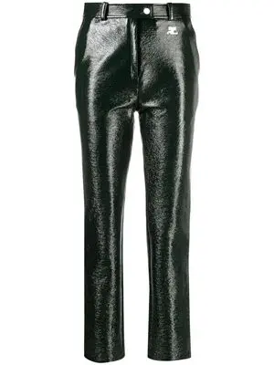 COURREGES Slim-cut Vinyl Trousers - Green