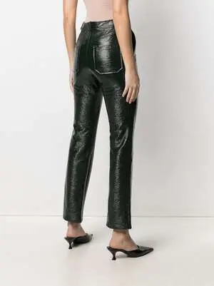 COURREGES Slim-cut Vinyl Trousers - Green