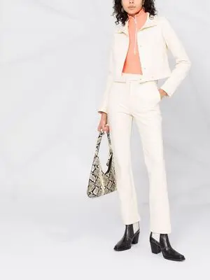 COURREGES Slim-cut Vinyl Trousers - Neutrals