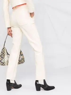 COURREGES Slim-cut Vinyl Trousers - Neutrals