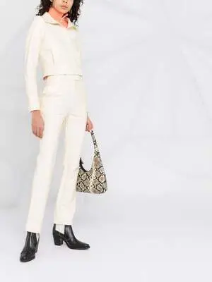 COURREGES Slim-cut Vinyl Trousers - Neutrals