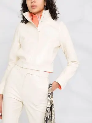 COURREGES Slim-cut Vinyl Trousers - Neutrals
