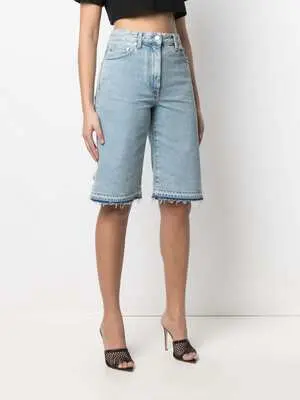 Off-White Knee-length Denim Shorts