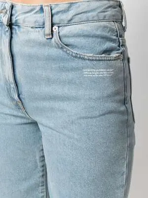 Off-White Knee-length Denim Shorts
