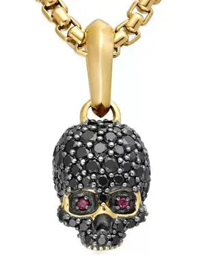 David Yurman 18kt Yellow Memento Mori Skull Diamond Amulet