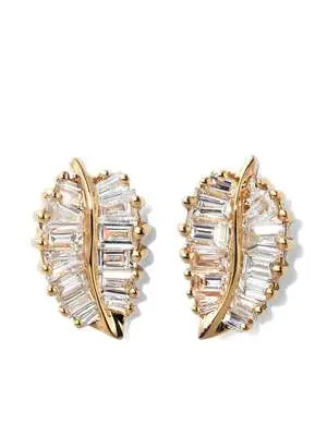 ANITA KO Palm Leaf Diamond Earrings - Gold