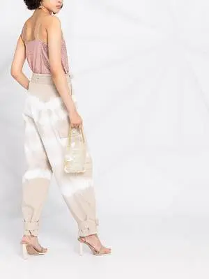 Stella McCartney Beige Cotton-denim Tie-dye Cargo Jeans