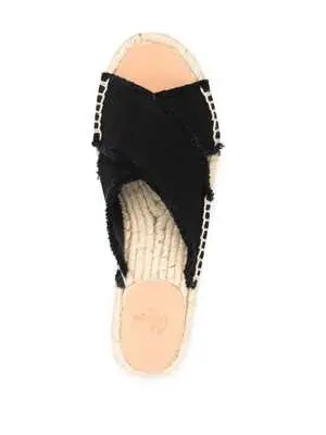 CastaÑer Crossover Strap Espadrilles - Black