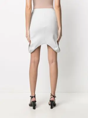 LOURDES Asymmetric Zip-up Fitted Skirt
