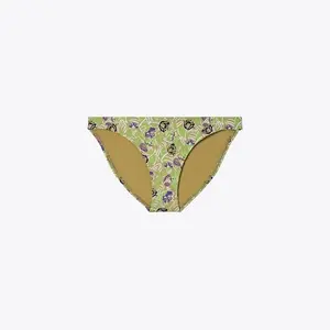 Tory Burch Printed Bikini Bottom - Green Scribble Floral
