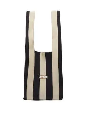 LASTFRAME Lastframe - Medium Striped Rib-knit Tote Bag - Womens - Beige Multi - Beige Multi