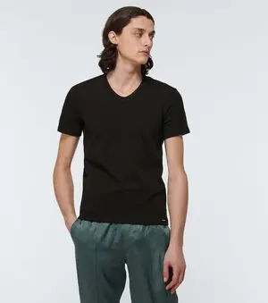 TOM FORD Stretch-cotton V-neck T-shirt