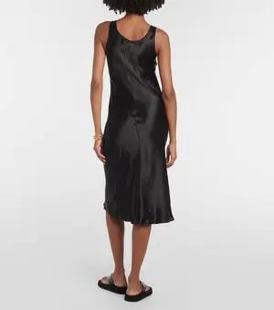 Max Mara Talete Satin Midi Dress - Black