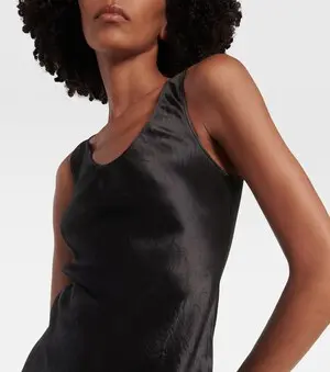 Max Mara Talete Satin Midi Dress - Black