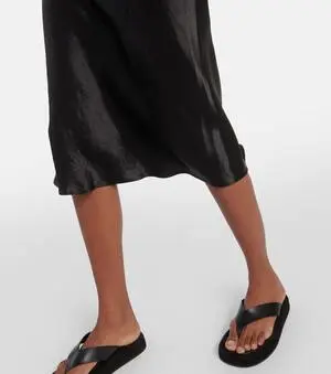 Max Mara Talete Satin Midi Dress - Black