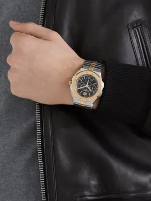 Chopard Alpine Eagle Xl Chrono Automatic Watch In Lucent Steel And 18-karat Rose Gold - Black