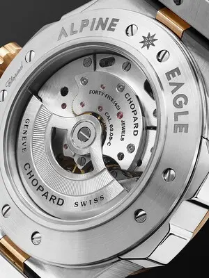 Chopard Alpine Eagle Xl Chrono Automatic Watch In Lucent Steel And 18-karat Rose Gold - Black