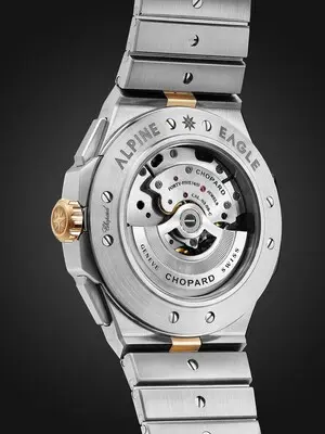 Chopard Alpine Eagle Xl Chrono Automatic Watch In Lucent Steel And 18-karat Rose Gold - Black