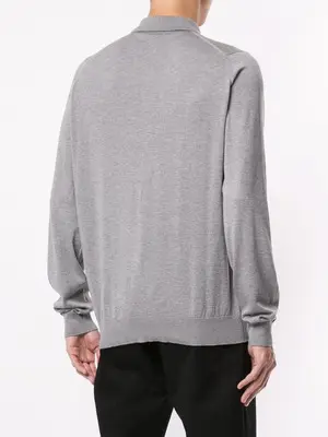 John Smedley Long-sleeve Polo Shirt - Grey