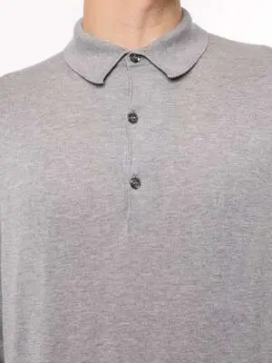 John Smedley Long-sleeve Polo Shirt - Grey