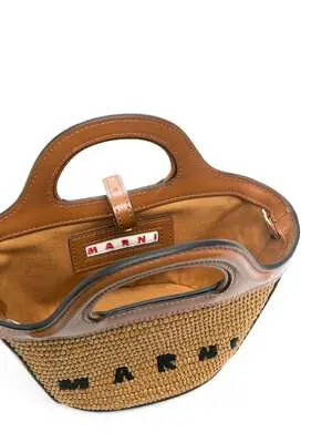 Marni Micro Tropicalia Logo-embroidered Bag - Brown