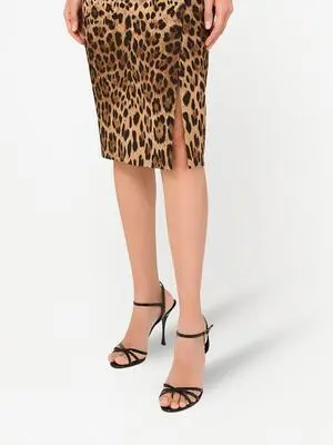 Dolce & Gabbana Leopard-print Midi Dress - Brown