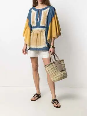Alberta Ferretti Cotton Geometric Print Tunic - Blue