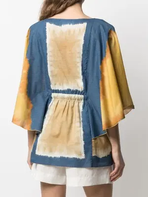 Alberta Ferretti Cotton Geometric Print Tunic - Blue