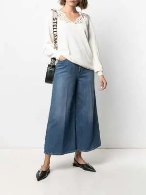 Stella McCartney Lace-detail V-neck Jumper