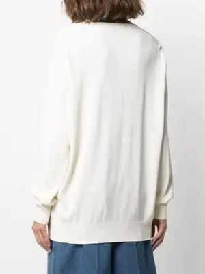 Stella McCartney Lace-detail V-neck Jumper