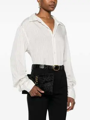 Saint Laurent Uptown Croc Effect Clutches