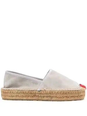 Moschino Heart Detail Suede Espadrilles - Grey