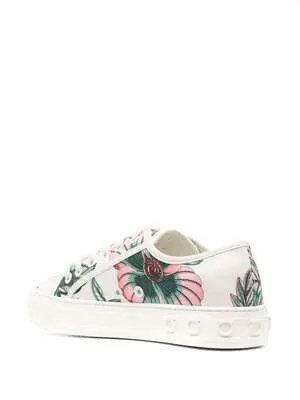 FERRAGAMO Papavero-print Low-top Sneakers - Neutrals