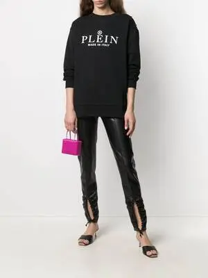Philipp Plein Logo-print Cotton Sweatshirt - Black