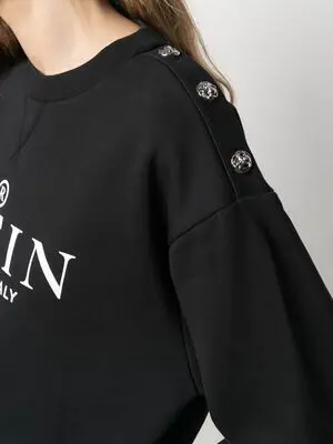Philipp Plein Logo-print Cotton Sweatshirt - Black