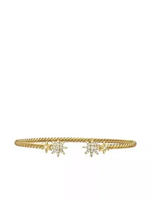 David Yurman 18kt Yellow Diamond Starburst Cable Bracelet - Gold