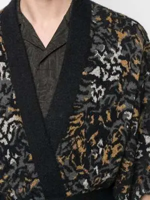 Saint Laurent Leopard-knit Cardigan