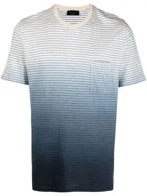 ROBERTO COLLINA Striped Ombré T-shirt