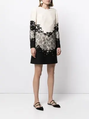 Valentino Garavani Lace-embellished Shift Dress