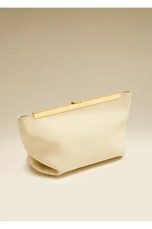 Khaite The Aimee Clutch In Cream Leather