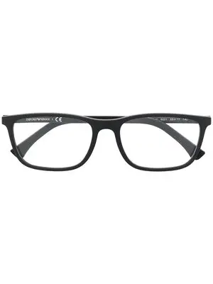 Emporio Armani Rectangle Wayfarer-frame Glasses - Black