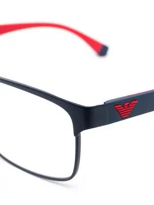 Emporio Armani Embossed Logo Rectangle Frame Glasses