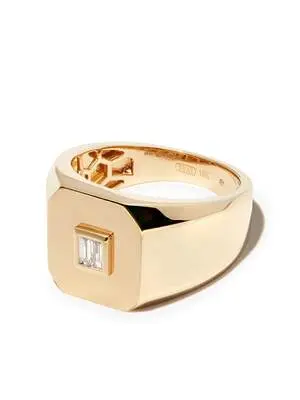Shay 18k Yellow Baguette Diamond Signet Ring - Gold