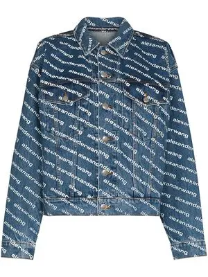 Alexander Wang Diagonal-logo Denim Jacket