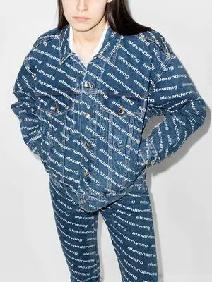 Alexander Wang Diagonal-logo Denim Jacket