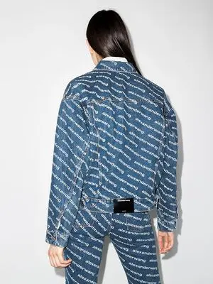 Alexander Wang Diagonal-logo Denim Jacket